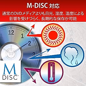 ロジテック Logitec LDR-PML8U3VBK External DVD Drive, USB 3.2 (Gen1), Windows, Mac, Surface Compatible, Cyberlink, Writing/Playback/Editing Software Included, M-Disc Compatible, Black