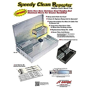 JT Eaton 427CL Little Pete Slim Multi Catch Mouse Trap with Clear Lid, Speedy Clean Ramps, No Bait Pest Control (Pack of 12)