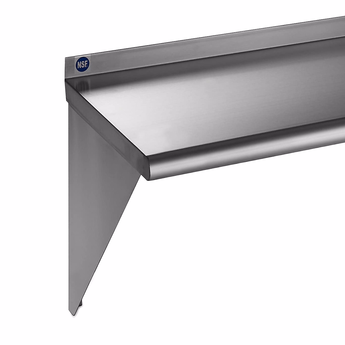ROCKPOINT Stainless Steel Shelf 18 x 36 Inches 350lb, NSF Metal Commercial Shelves Wall Mount Floating Shelving with Backsplash for Restaurant, Kitchen, Home and Hotel, Silver