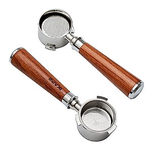 IKAPE Coffee Products, 51mm Bottomless Naked Portafilter Compatible with 51mm Delonghi EC0680, EC0685, SMEG & EUPA Coffee Machines (Included 14g Capacity Filter Basket)