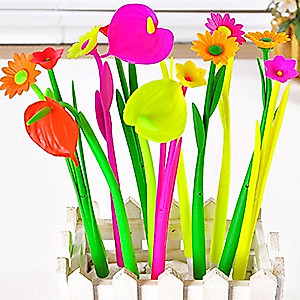 WIN-MARKET Fashion Cute Colorful Cute Kawaii Lovely Flower Flora Leaf Gel Ball Pen Office School Supply Stationery (8PCS)