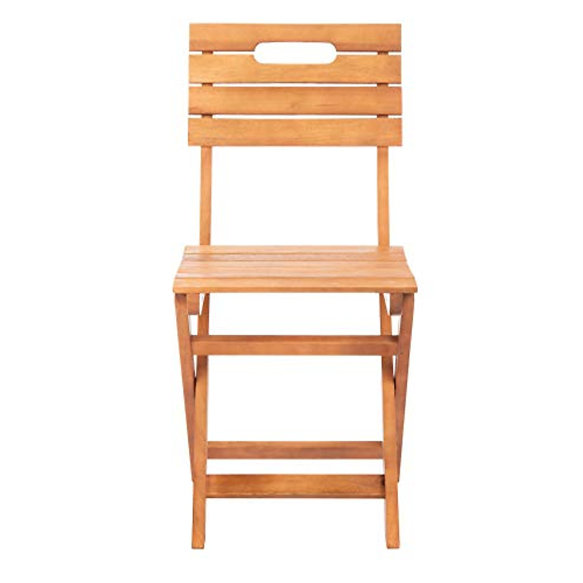 Safavieh PAT7057A-SET2 Outdoor Collection Blison Natural Brown Folding (Set of 2) Patio Chair