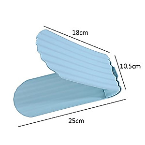 KNFUT Shoe Slots, Durable Adjustable Shoe Organizer Footwear Support Slot Space Saving Cabinet Closet Stand Shoes Storage Rack Shoebox Shoes Box (Color : Dark Blue)