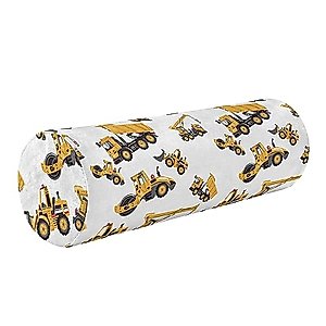 Vnurnrn Truck Car White Neck Support Pillow Round Neck Roll Bolster Cylinder Pillow Cervical Pillows Bolster Pillow for Leg Knee Back Head Support for Adults Bedroom Camp Work