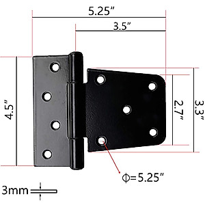 3.5 inch Heavy Duty Gate Hinge Fence Hinge Door Barn Gates Hinges,Black Wrought Hardware Iron Rustproof with Stainless Steel Screws(Pack of 4)