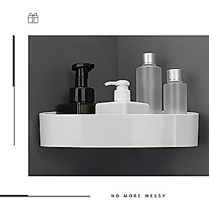 FOBBHOME Adhesive Corner Shelf Bathroom Shower Caddies Organizer Shower Corner Shelf Bathroom Shelf Drilling Wall Mount Storage Rack