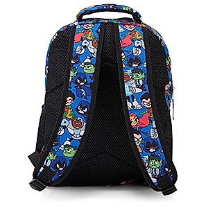 Teen Titans Go! Allover Backpack - Beast Boy, Raven, Cybord, Robin and Silkie - Teen Titans Go! School Bookbag (Blue)