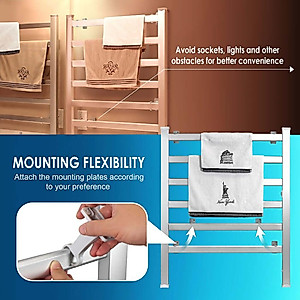 2-in-1 Multifunction Heated Towel Warmer, Fabrics Dryer for Household, Bathroom, Brushed Aluminum Structure with Chrome Plate, Stand Alone or Wall Mounted, Keep Your Clothes Clean and Dry,UL Certified