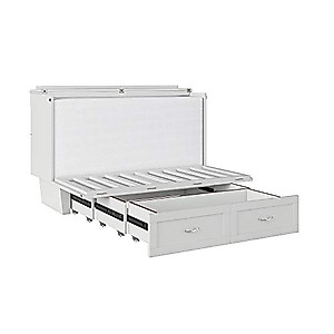 Atlantic Furniture Monroe Murphy Bed Chest with Charging Station, White