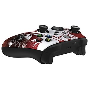eXtremeRate ASR Version Custom Shell for Xbox Core Wireless Controller - Anti Sticks Rubbing Rings - Replacement Accessories Front Cover Faceplate for Xbox Series X & S Controller - Blue Flame