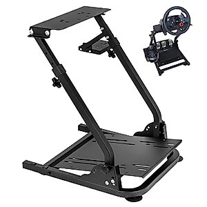 Mrolife G920 Racing Wheel Stand Height Adjustable Racing Stand for Gaming,Driving Simulator Cockpit Compatible with Logitech G25, G27, G29, G920 Gaming Cockpit (Racing Steering Wheel Stand), Black