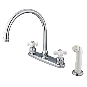 Kingston Brass KB721PX Vintage 8" Centerset Kitchen Faucet, 8-3/4" in Spout Reach, Polished Chrome