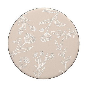 Vanilla / Cream / Beige Boho Leaves Leaf Flowers Flower PopSockets Standard PopGrip