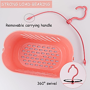 LNQ LUNIQI Hanging Shower Caddy Basket Plastic Storage Basket with handle Portable Kitchen Organizer Storage Basket for Home Kitchen Bathroom（）
