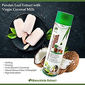 Fresh Vanilla of the East, Natural Asian Gourmet Baking Ingredient, Natural Flavor, Natural Color Chlorophyll of Pandan Leaf Extract With Virgin Coconut Milk Concentrate (200g) 2 Bottles