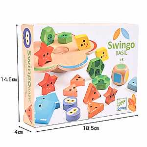 DJECO Basic SwingoBasi Balance Game - Interactive Learning and Recognizing Colorful Geometric Shapes Toy - Educational Toddler & Baby Toys for Girls & Boys, 3+ Years