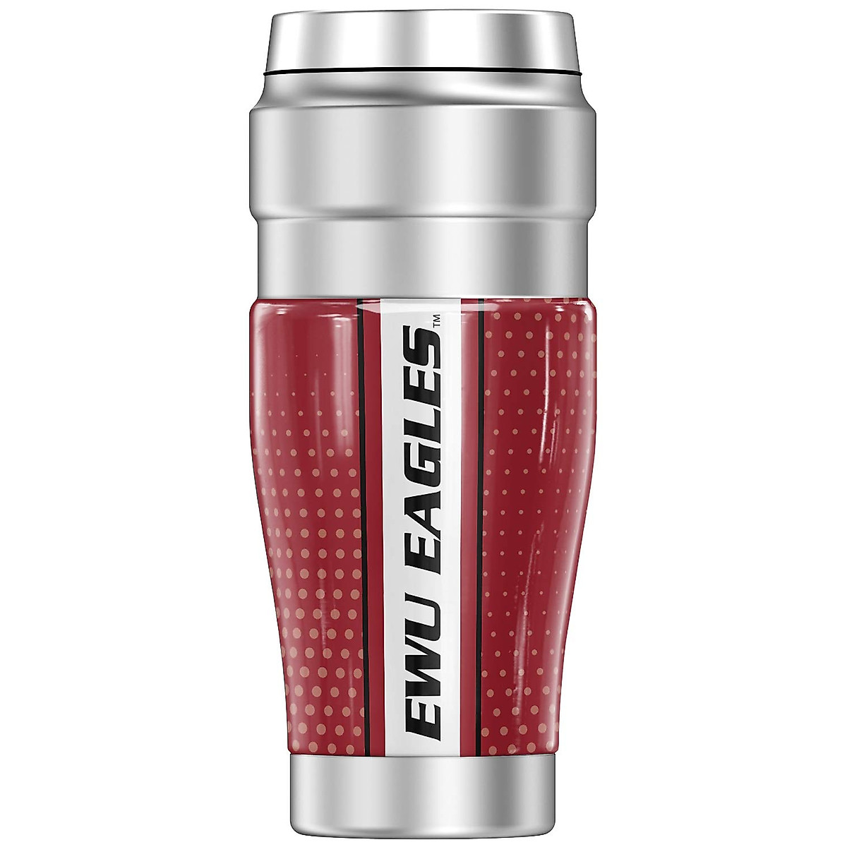 THERMOS Eastern Washington University OFFICIAL Radial Dots STAINLESS KING Stainless Steel Travel Tumbler, Vacuum insulated & Double Wall, 16oz