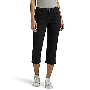Lee Women's Legendary Mid-Rise 21" Capri Jean, Black, 18 Reg
