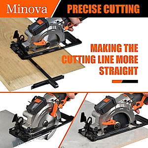 MINOVA Cordless Circular Saw, 20V 4-1/2'' Handiness Mini Circular Saw, Compact Circular Saw with 4.0 Ah Lithium Battery, Fast Charger, Laser &Parallel Guide, 3 Multifunction Cutting Blades