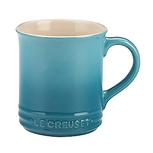 Le Creuset Enamel On Steel Demi Kettle & Stoneware Set of 2 Mugs, 1.25 qt. Kettle & (2) 14 oz. Mugs, Caribbean