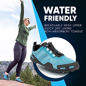Xero Shoes Barefoot Water Shoes for Women | Aqua X Sport Women's Water Shoes | Wide Toe Box, Zero Drop Heel, Minimalist for Beach, Hiking, Running | Surf, Size 5.5