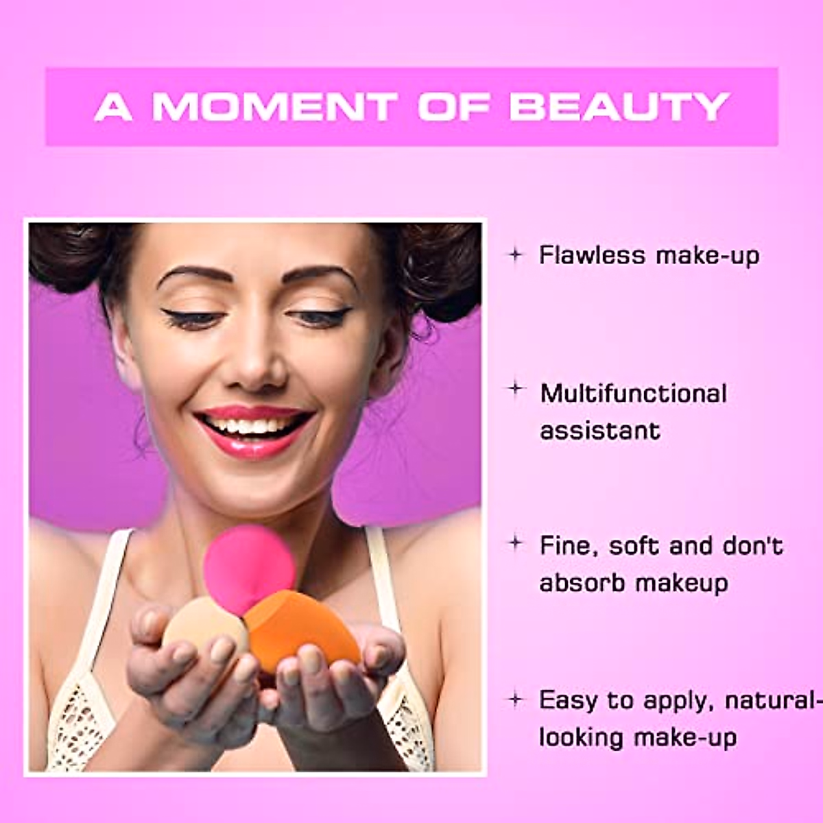 Veehaa 2PCS Makeup Sponge Set, Latex Free Makeup Blender for foundation, Makeup Sponges egg shaped, Makeup Sponges for all areas