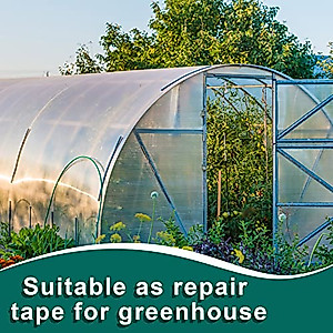 Tondiamo Greenhouse Repair Tape 4 Inch x 144 Feet Plastic Film Repair Tape Clear Film Repair Tape for Garden Greenhouse Tents Sheeting Coverings Sealing Patching Extra Strong Permanent Repair