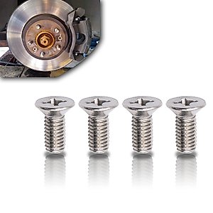 Dewkou 4 PCS Braking Disc Rotor Screws Kit, Stainless Front Rear Braking Set Bolts, Suitable for Honda Hyundai and Kia Models Best Alternative to Mazda (Silver)