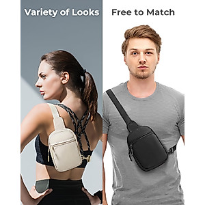 CHOLISS Small Sling Bag for Women and Men, Crossbody Bags Trendy Fanny Packs Chest Bag with Extended Strap, Black