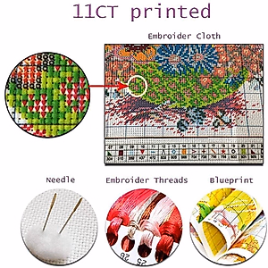 Cross-Stitch Stamped Kits, Emotional German Shepherd Dog, Cross Kits for Adults, Easy Counted Cross Kits for Beginners,16x20inch