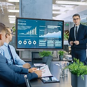 EUNIVON Smart Board, 65'' 4K UHD Interactive Whiteboard, Dual System Interactive Touch Screen Smart Whiteboard, Smartboard for Classroom and Business (Stand Not Included)