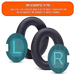 WC Wicked Cushions Premium Replacement Ear Pads for Bose Headphones - Compatible with QC15 / QC25 / QC35 & 35 ii / QC2 / AE2 / AE2i / AE2W / Soundlink - Softer Leather, Luxury Memory Foam | Black
