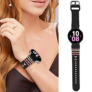 Kakurookie Band for Samsung Galaxy Watch 7 6 5 4 Band with Charms, Women Silicone Band with Metal Diamond Charms Accessories for Watch 6 Classic /Watch 5 Pro/Watch 4 Classic 47mm 46mm 44mm 43mm 42mm 40mm