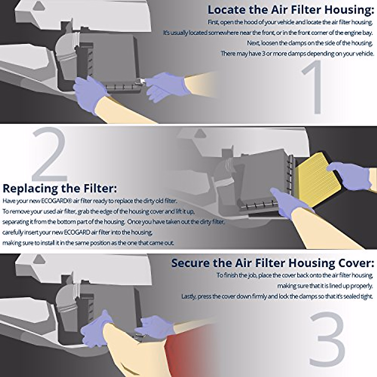 ECOGARD XA10635 Premium Engine Air Filter Fits 2017-2019 Chrysler Pacifica Hybrid