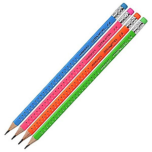 WEIBO Bear Claw Pencils (Pack Of 12) - Fat, Thick, Strong, Triangular Grip Pencils, Graphite, HB Lead With Eraser - Suitable For Kids, Art, Drawing, Drafting, Sketching & Shading (XL)