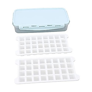 Udavivi Ice Cube tray,Double Layer Ice Mould Box - 1.7L, 64 Grid, Soft Silicone, DIY Ice Cube Mold Maker
