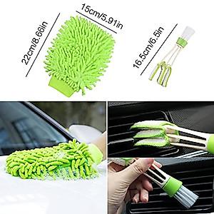 62 Inch Car Wash Brush Mop Windshield Window Squeegee, 14 PCS Car Wash Set, Car Wash Accessories Details Kit, Car Wash Supplies, Car Detailing Kit, Car Wash Cleaning Tools Kit, for Truck, RV, SUV