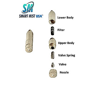 Smart Mist USA App Controlled High Pressure Misting System Kit 1000 PSI 60' Stainless Steel Tubing 30 Nozzles Patio Misting System Kit .4 gpm (.006" Nozzle for Most hot climates)