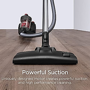 EUREKA Whirlwind Bagless Canister Vacuum Cleaner, Lightweight Vac for Carpets and Hard Floors, Red