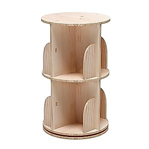 Lexza Bookshelf for Kids,2 Tier 360° Rotating Stackable Shelves Bookshelf Organizer, Standing Bookcase Storage Rack, Bookshelves for preschoolers' classrooms,Daycare,bedrooms,Nursery,playrooms.