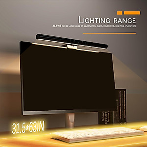 AQINGLING Monitor Light Bar Aluminum, 15.75in 80 LED Monitor Lamp Bar, Eye-Caring 5 Modes Dimmable Desk Lamp Sereen Light Bar, Desktop Lamp, Cpmputer Lamp, Laptop Lamp, Task Lamp, TB-300S