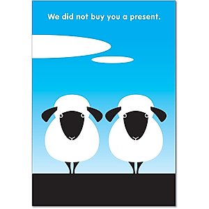 NobleWorks 8189 Two Sheep Naughty Humor Birthday Greeting Card with Envelope
