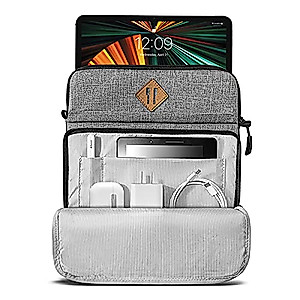 tomtoc Tablet Shoulder Sleeve Bag for 12.9-inch New iPad Pro (6th/5th/4th/3rd Gen) 2022-2018 with Magic Keyboard and Smart Keyboard Folio or Logitech Slim Folio Pro Case, Front Pocket for Accessories