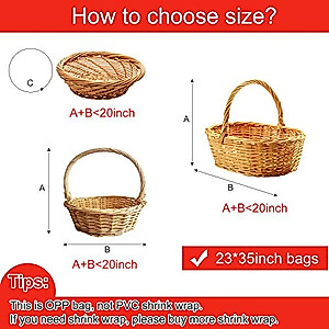 MIAHART 20 Pieces Mother's Day Valentine Large Basket Bags with 20 Pieces Bows Ribbon 23 x 35 Inches Cellophane Bags Heart Printed Cellophane Wrap for Baskets, Weddings, Bridal or Baby Showers