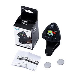 ENO MUSIC Stable Quality Big LCD Display Easy to Read Auto Clip-on Acoustic Electric Guitar Tuner Bass Tuner with Ukulele Violin Chromatice Tunning Mode