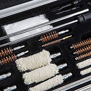 XtremepowerUS 106pc Universal Gun Cleaning Kit Brass Rifle Pistol Handgun Shotgun Firearm Cleaner Service Kit Carrying Storage Case