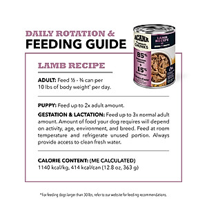 ACANA Premium Chunks Wet Dog Food, Lamb Recipe in Beef Bone Broth and beef liver, 12.8oz (Case of 12)