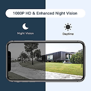 LAXIHUB Security Camera Outdoor 1080P Full HD, 2.4G WiFi Plug-in Camera, Motion & Noise Detection IP65 Waterproof, Night Vision, Two Way Audio-Compatible with Alexa & Google