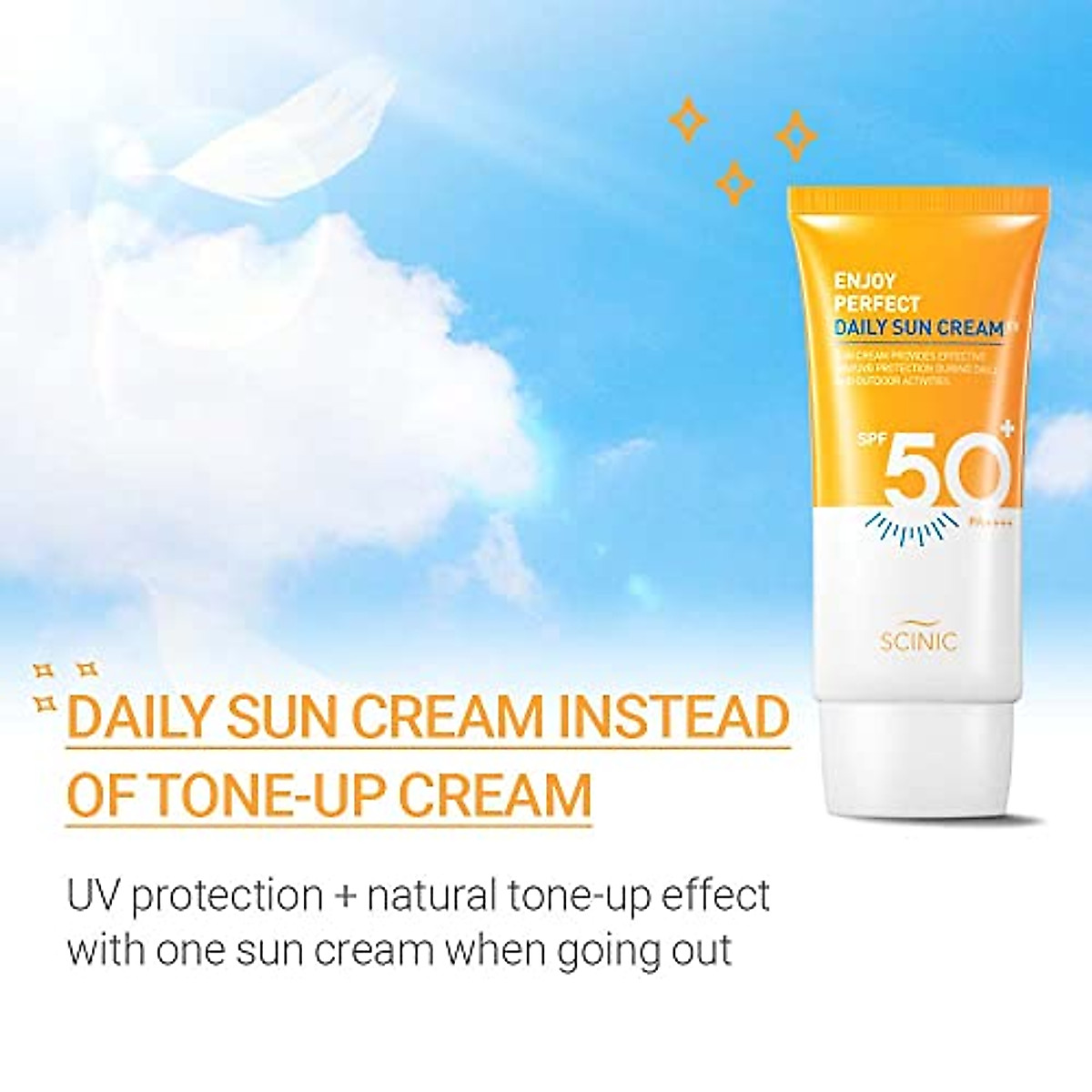 SCINIC Enjoy Perfect Daily Sunscreen EX SPF50+PA+++ 1.69 fl oz(50ml) | No Shine, Sticky Feeling! Matte, Refreshing Light Daily Sun Cream For UV Protection | Korean Skincare