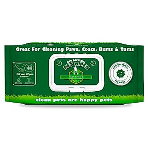 My Turf Unscented Dog Wipes – 100 pcs Pet Wipes for Paw Face Ears and Butt – Cat & Dog Wipes Cleaning – Kitten and Puppy Grooming Bath Wipes 6x8 Inch